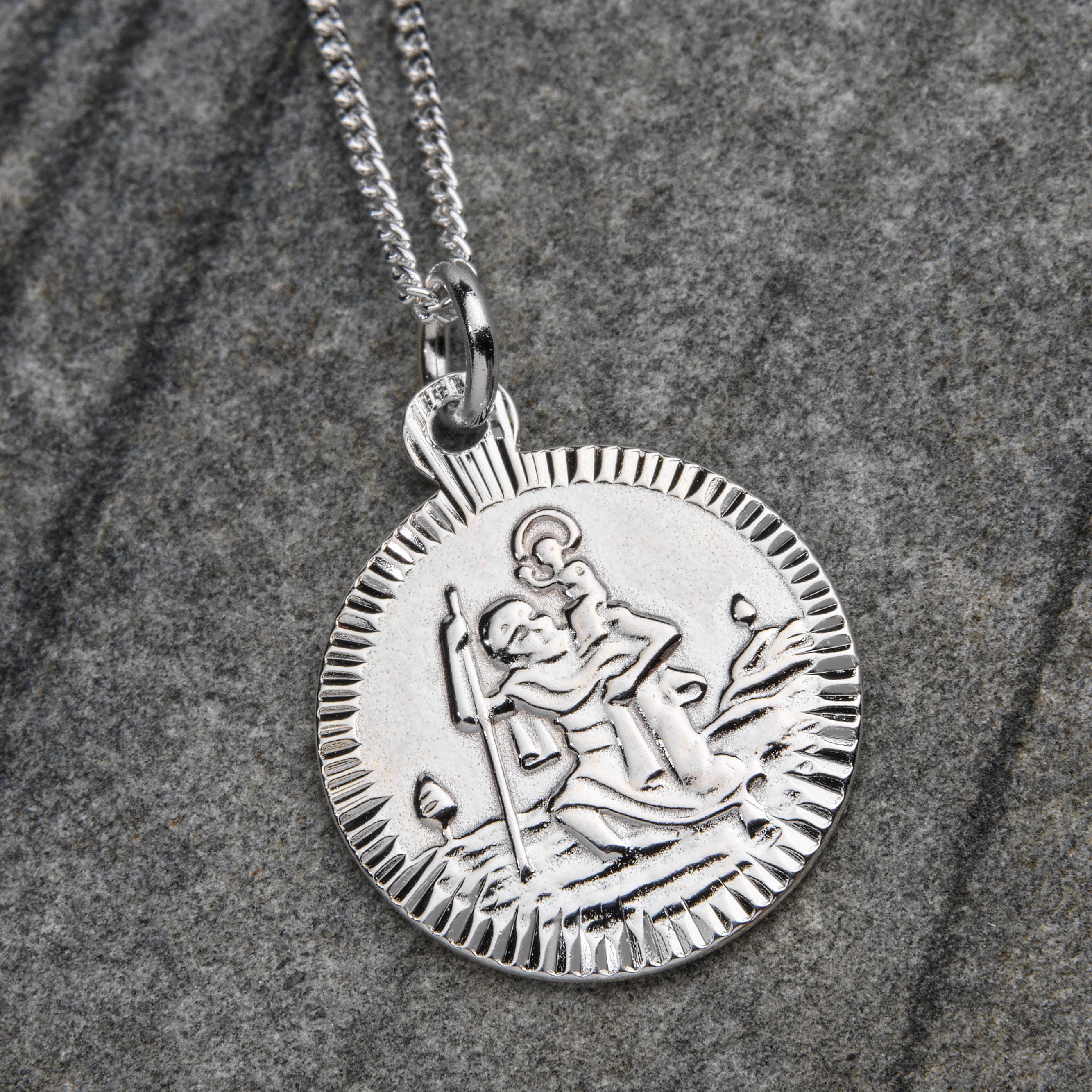 Aeon Real Sterling Silver St Christopher Medal Pendant | Etsy