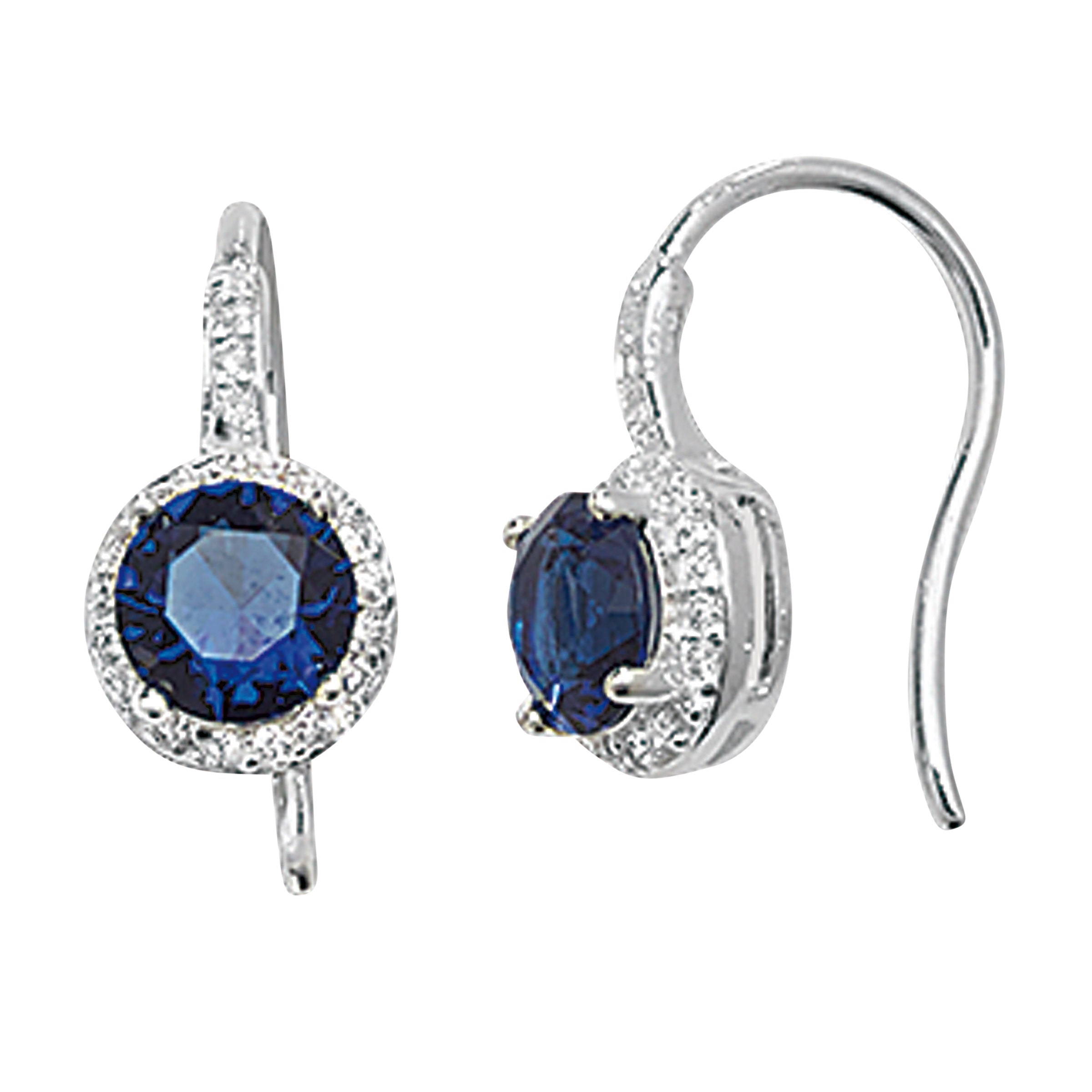 Aeon Blue Sapphire Colour Cubic Zirconia White Cubic Zirconia Round ...