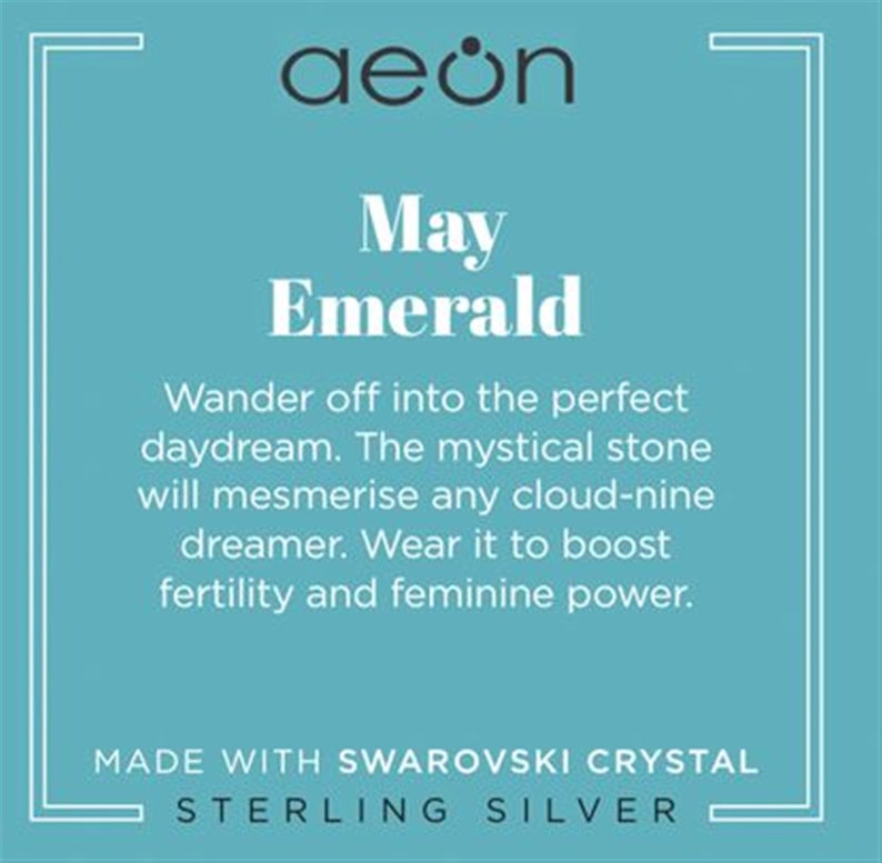 Aeon Real Sterling Silver Emerald Colour Swarovski Crystal | Etsy