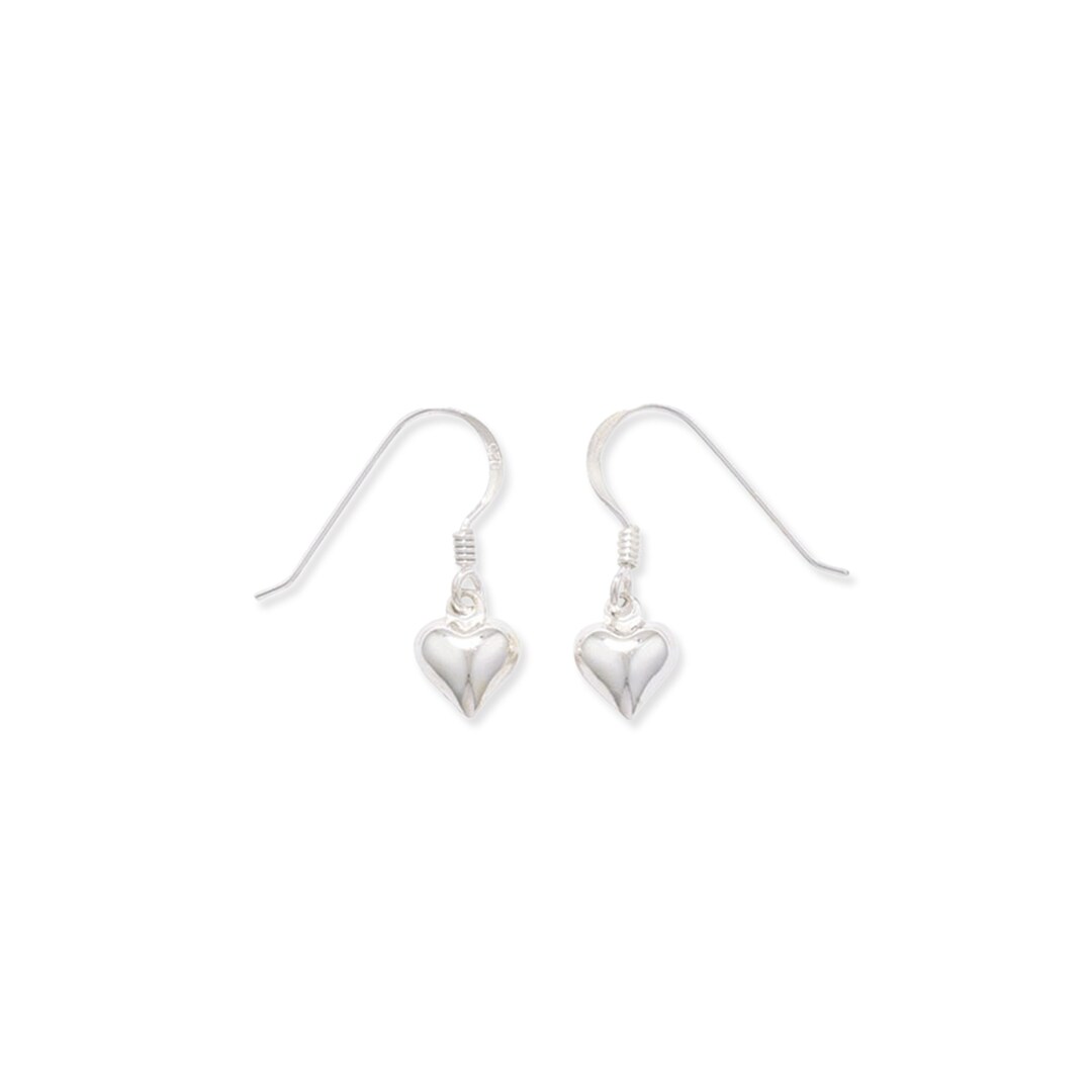 Aeon Real Sterling Silver Drop Heart Pendientes - Etsy España