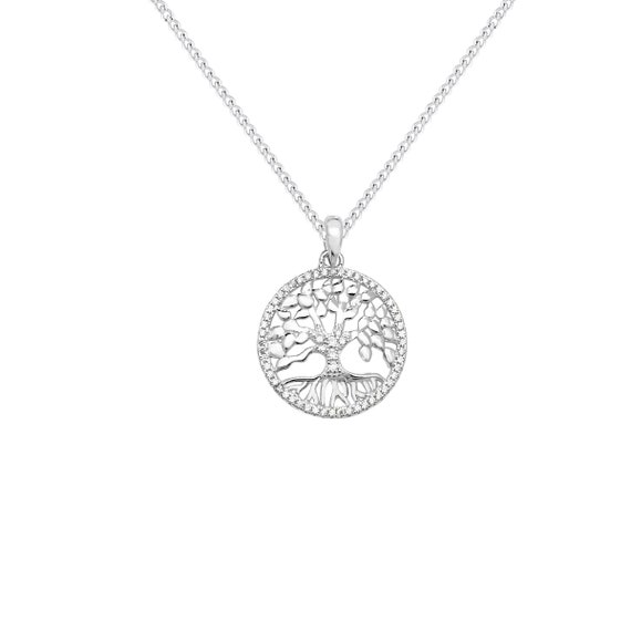 Aeon Sterling Silver Tree of Wisdom Pendant Necklace Chain | Etsy