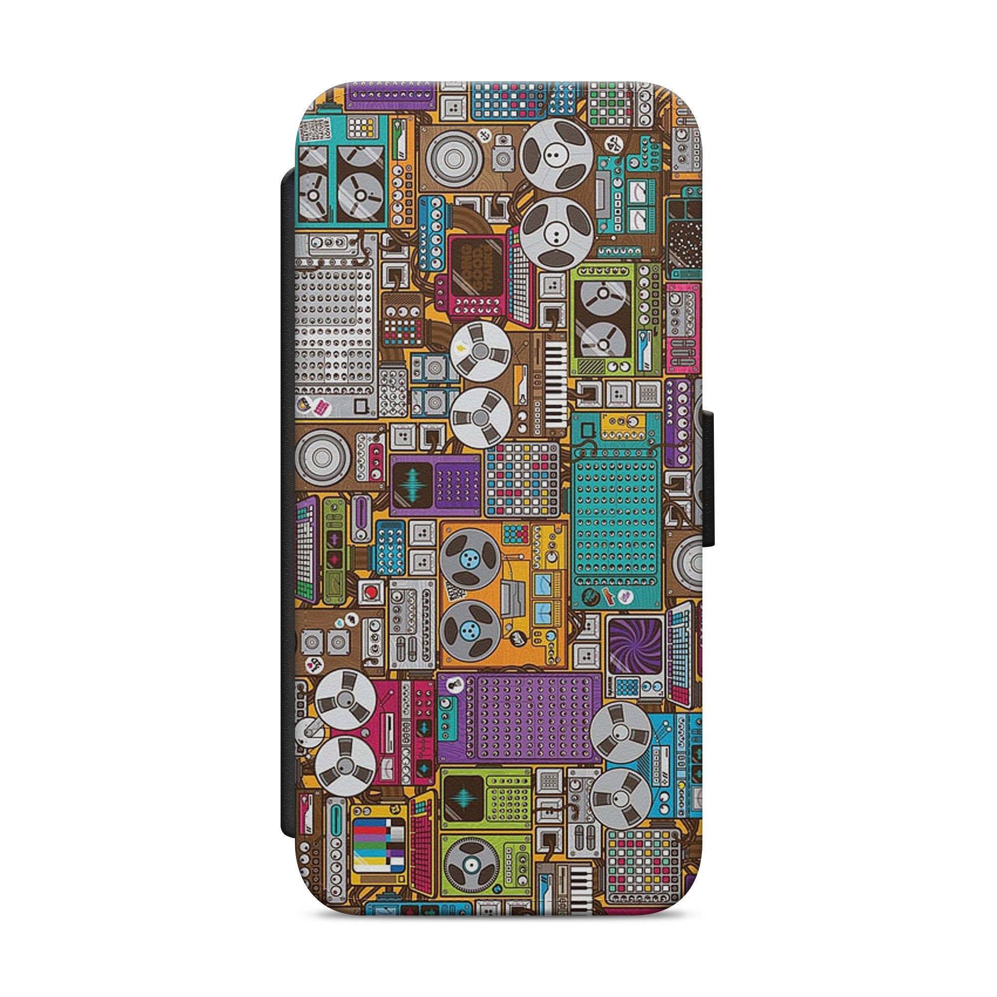 Personalised Music DJ Decks Disco Pattern Wallet Phone Case Cover for ...