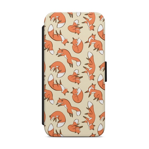 Red Fox Wild Annimal Pattern Flip Wallet Phone Case for | Etsy