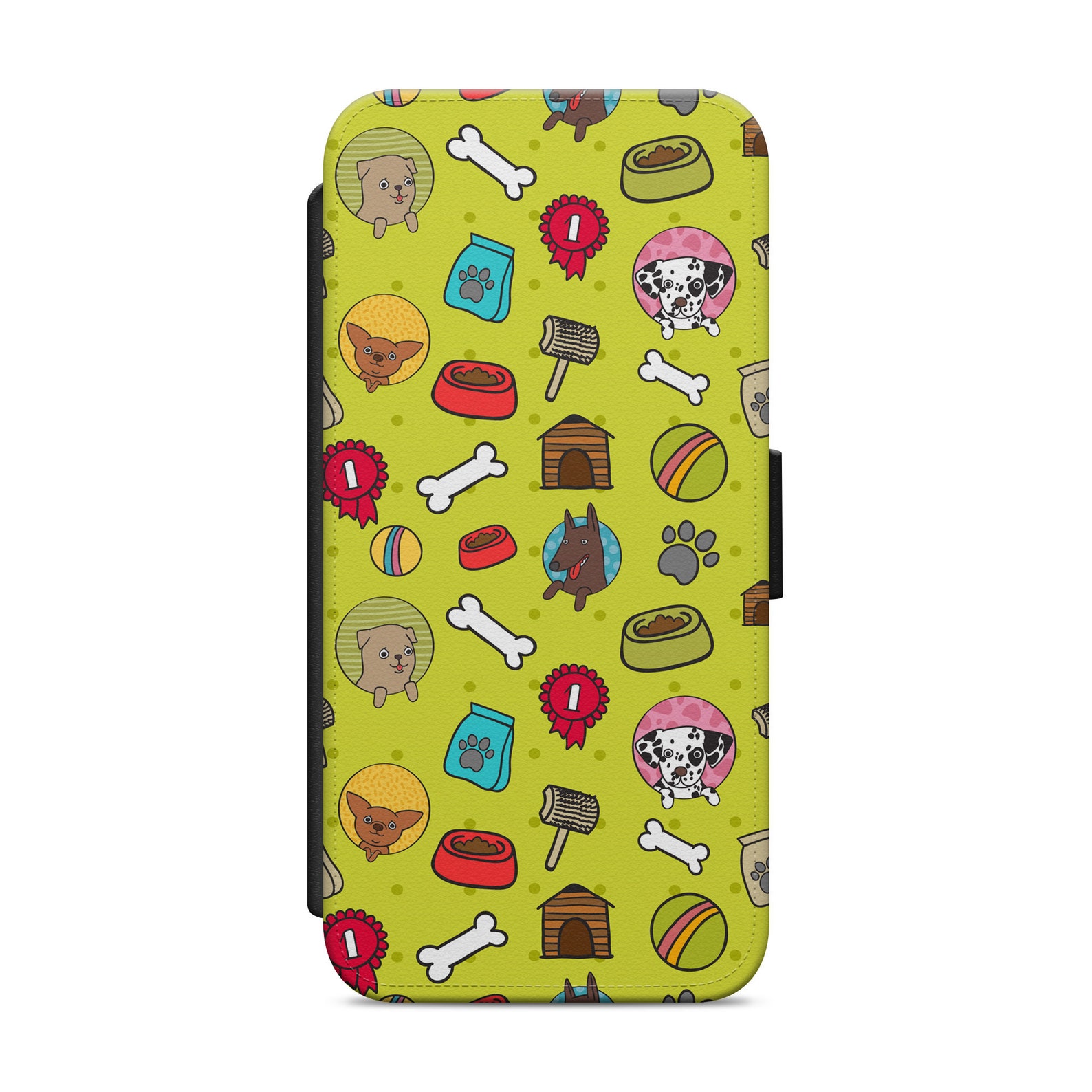 Dog Pet Lovers Bone Pattern Flip Wallet Phone Case for Samsung iPhone ...