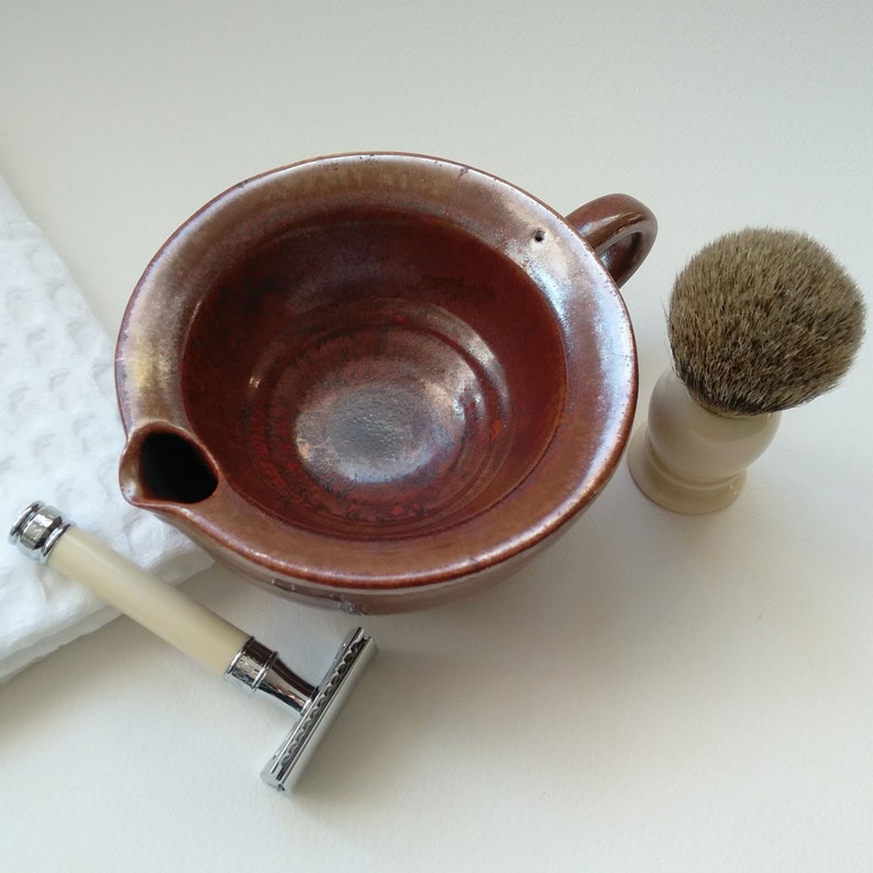 Woodfired Porcelain Shaving Scuttle. Brown Red Ceramic Shaving - Etsy UK