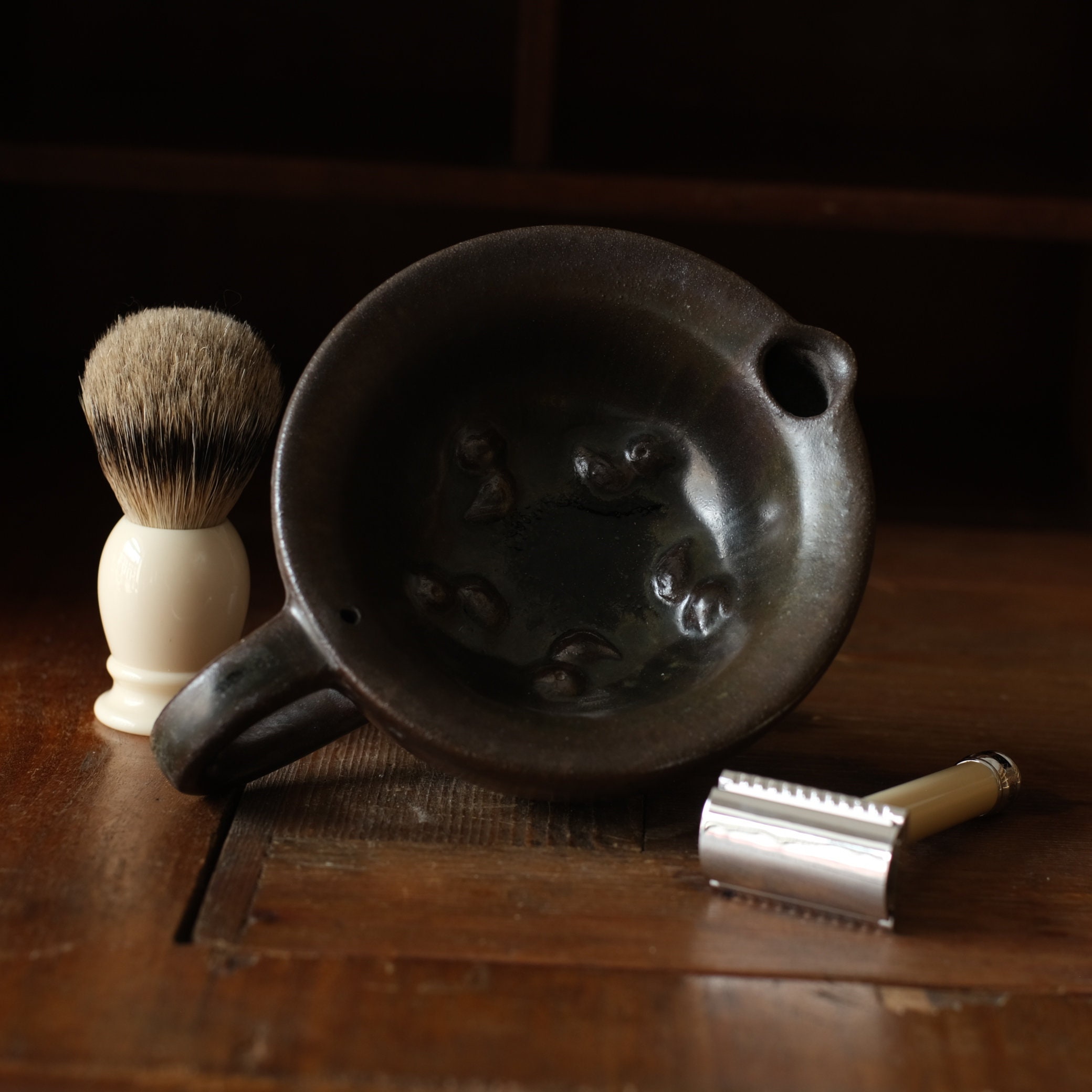 Shaving Scuttle. Woodfired Ceramic Shaving Bowl for Wet Shaving ...