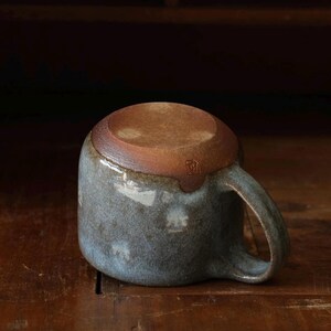 Unique Blue Woodfired Coffee Cup. Woodfired Stoneware Cappuccino Coffee ...
