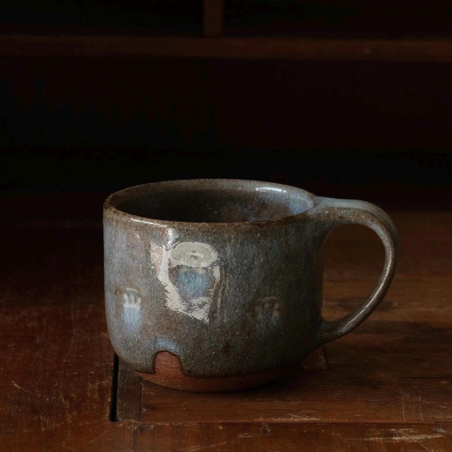 Unique Blue Woodfired Coffee Cup. Woodfired Stoneware Cappuccino Coffee ...