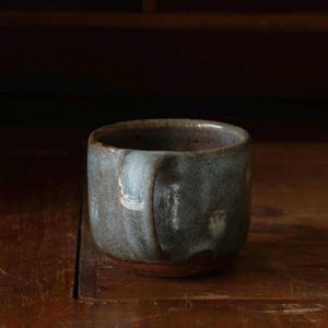 Unique Blue Woodfired Coffee Cup. Woodfired Stoneware Cappuccino Coffee ...