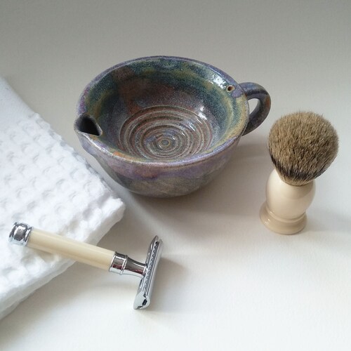 Medium 1 Shaving Scuttle Bowl Blue by Steve Woodhead | Etsy