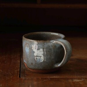 Unique Blue Woodfired Coffee Cup. Woodfired Stoneware Cappuccino Coffee ...