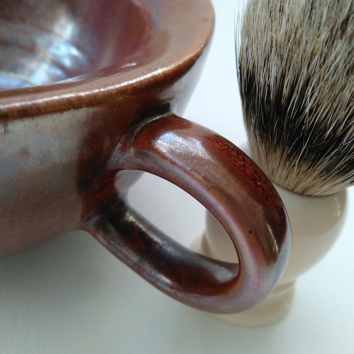 Woodfired Porcelain Shaving Scuttle. Brown Red Ceramic Shaving - Etsy UK