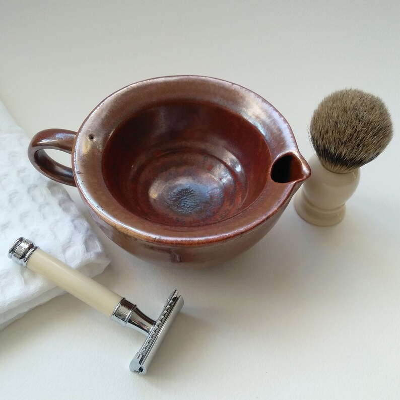 Woodfired Porcelain Shaving Scuttle. Brown Red Ceramic Shaving - Etsy UK