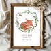 Personalized Baby Fox Birth Announcement Hand-painted Watercolor ...