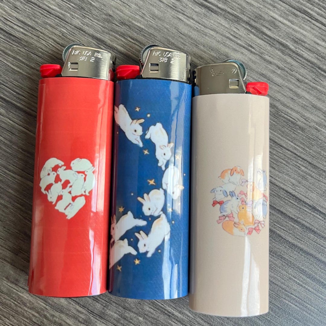 Bunny Set of Three Lighters, Girly Lighters, Coquette Lighter, Fun ...