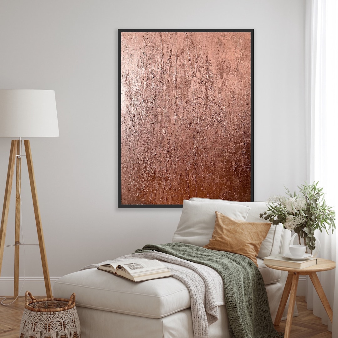 Copper Art, Texture Art, Minimalistic Art, Large Wall Art, Copper ...
