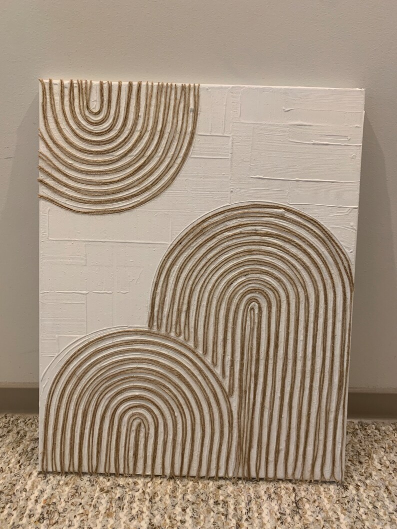 Handmade Golden Arches Canvas Art: Minimalist Boho Decor (40x50) - Etsy