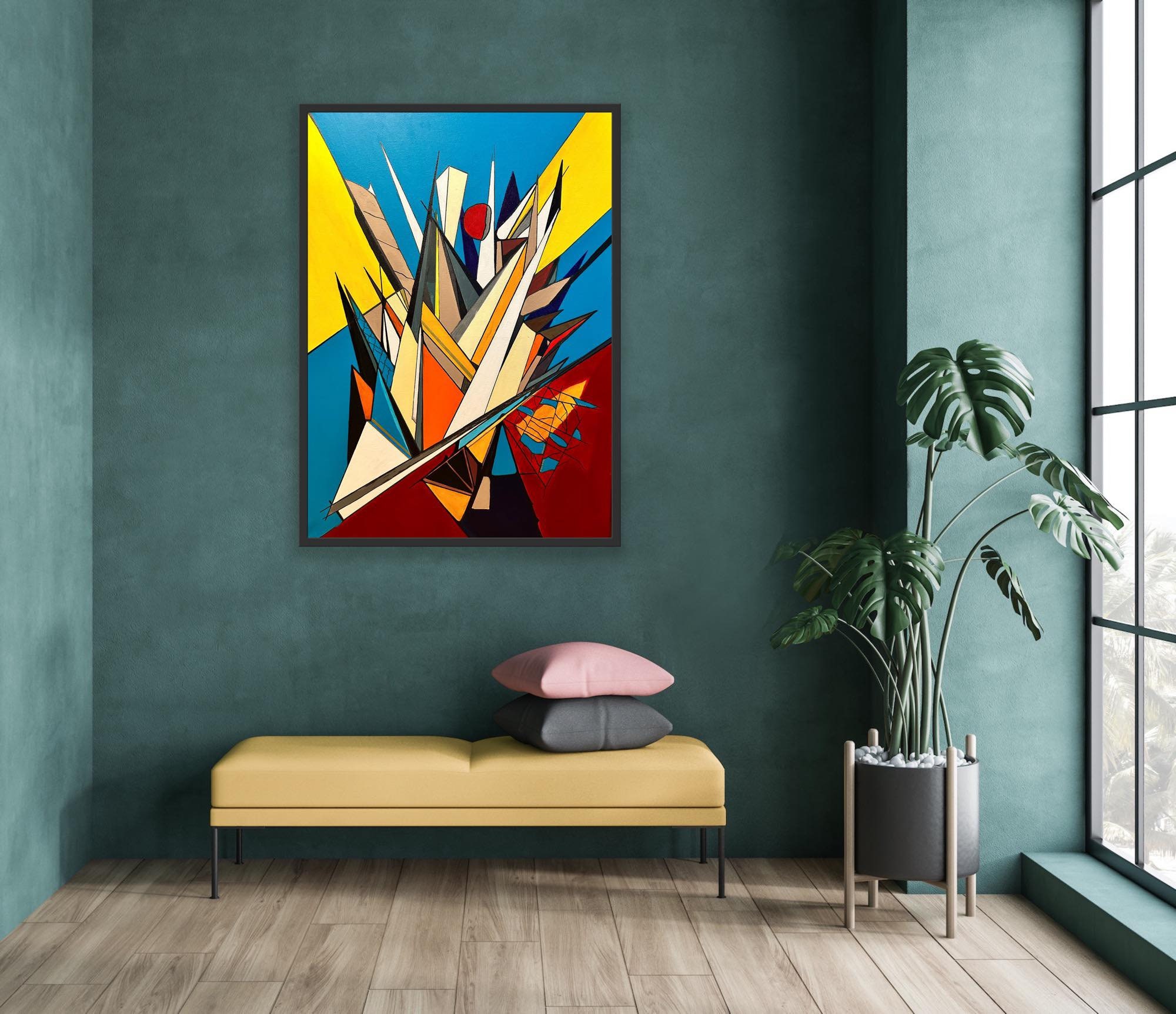 Spiked, Colourful Shapes Art, Abstract Shapes, Colors in Shapes, Bright ...