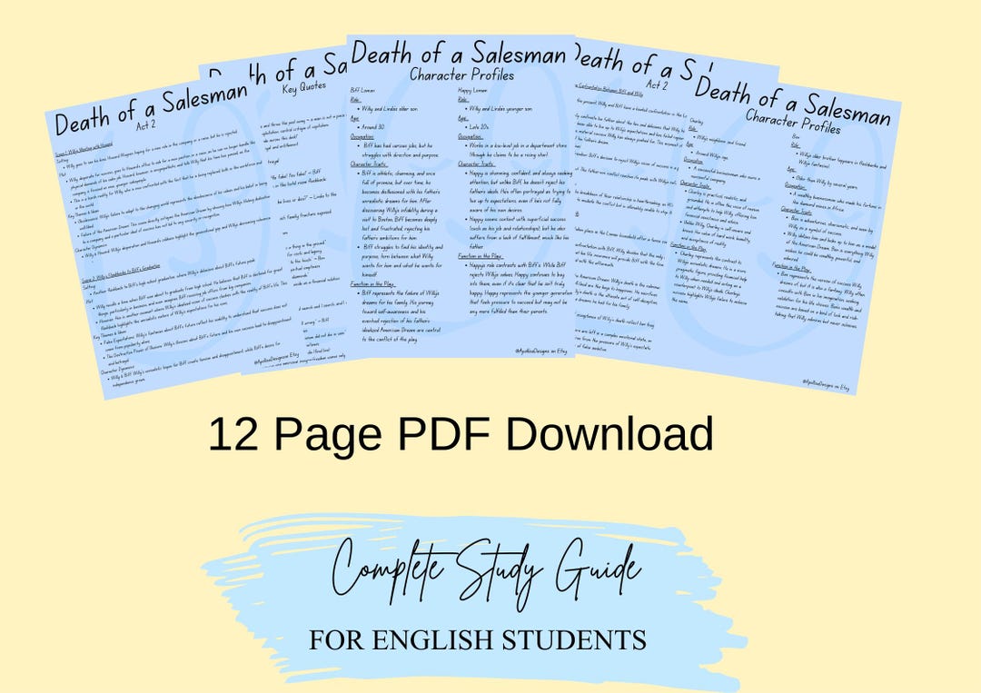 DIGITAL - Complete Death of a Salesman Revision Guide for English ...