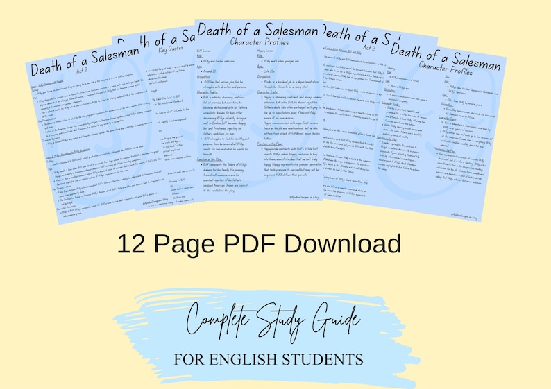 DIGITAL - Complete Death of a Salesman Revision Guide for English ...