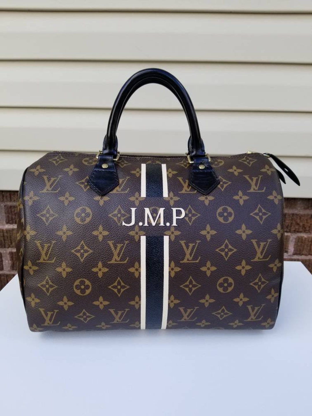 Monogrammed Hand Paint With 3 Stripes on Bag *customer Provides a Bag ...