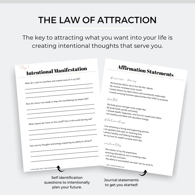 Manifestation Planner: the Law of Attraction, Monthly Journal, Daily ...