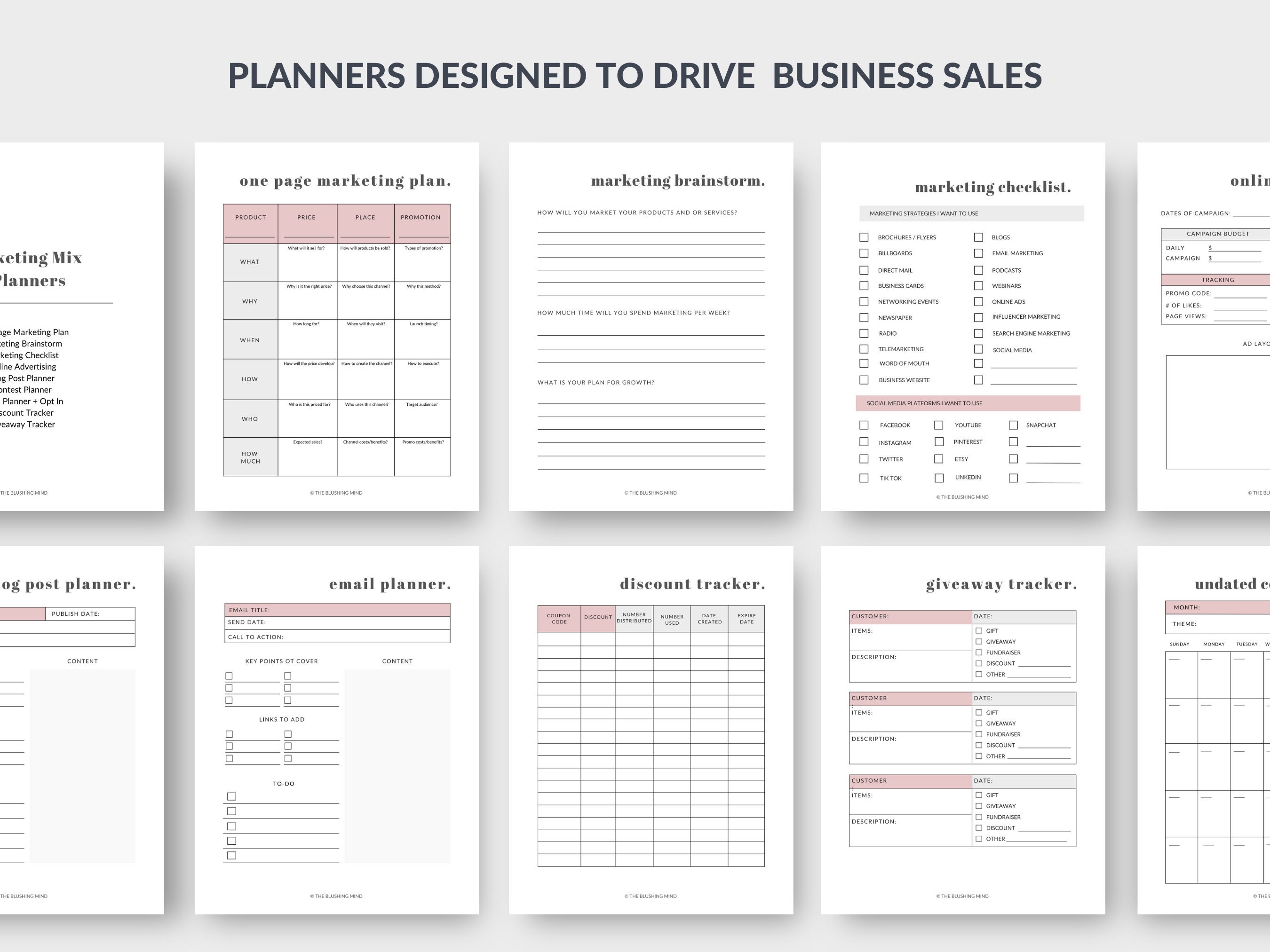 Marketing Planner: Marketing Strategy Template, Marketing Plan ...