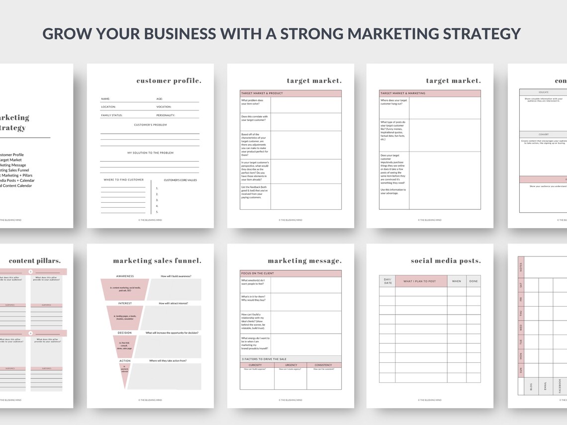 Marketing Planner: Marketing Strategy Template, Marketing Plan ...