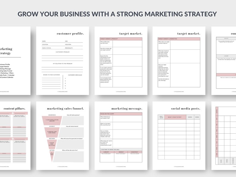 Marketing Planner: Marketing Strategy Template, Marketing Plan ...