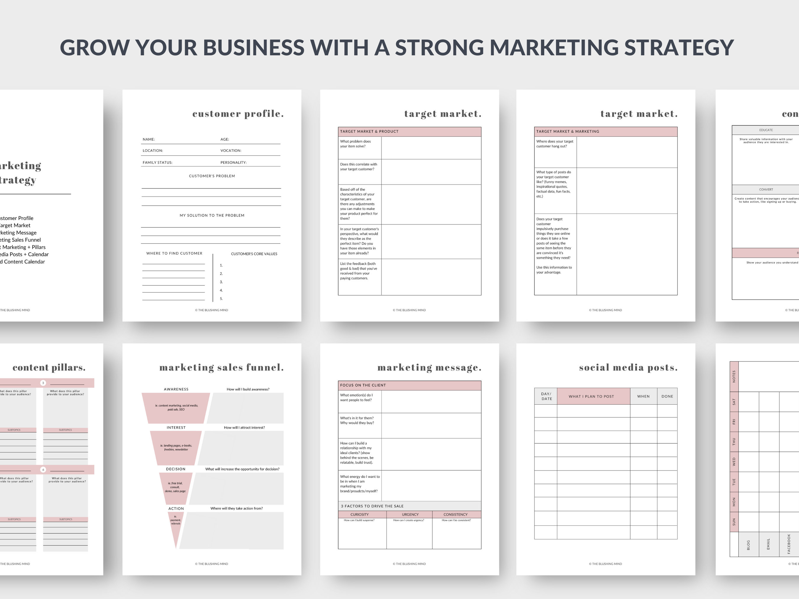 Marketing Planner: Marketing Strategy Template, Marketing Plan ...