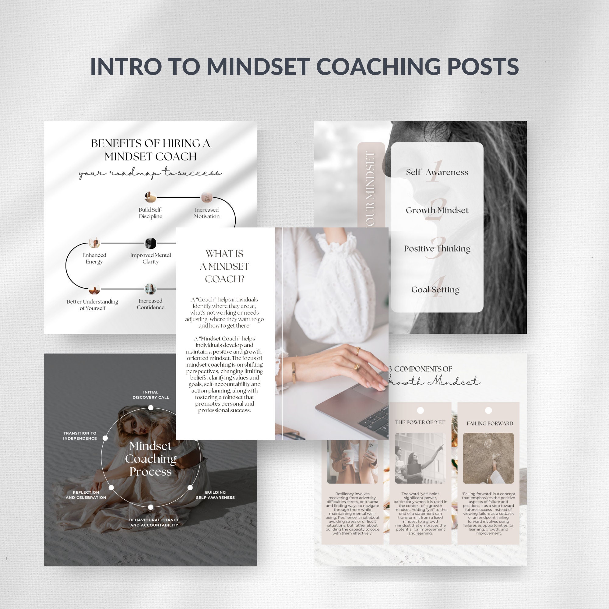 Mindset Coach Instagram Post Template Canva Life Coach Editable Canva ...