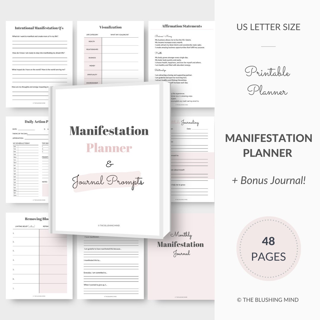 Manifestation Planner: the Law of Attraction, Monthly Journal, Daily ...
