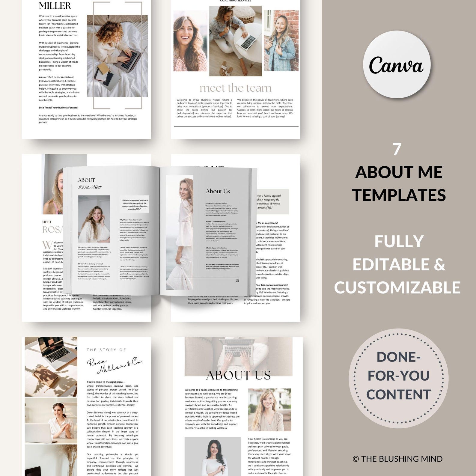 About Me Template About Me Page Canva Business Template Meet the Team ...