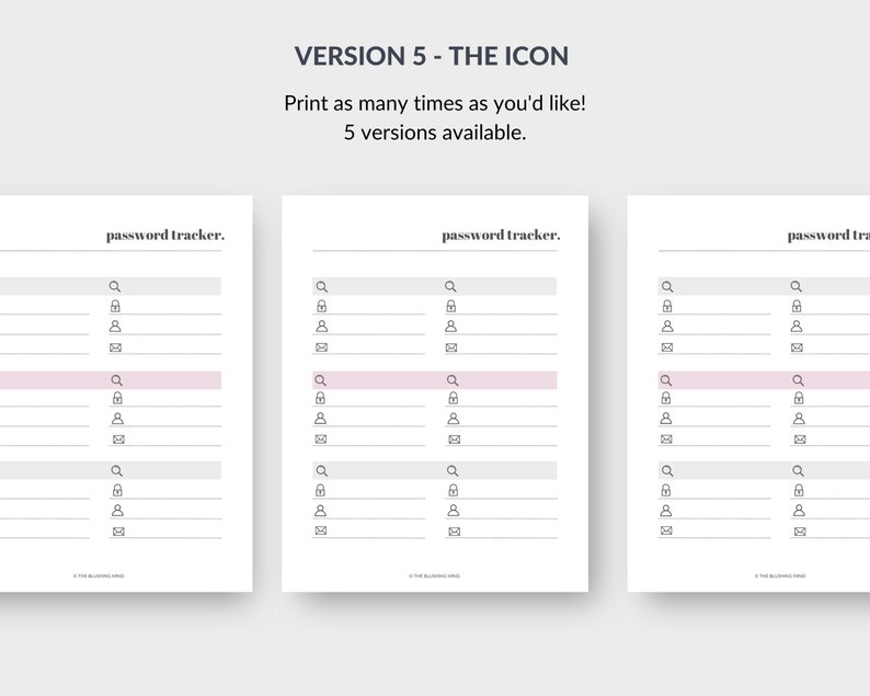 Printable And Fillable Password Tracker Password Log Password Keeper Password Planner Password
