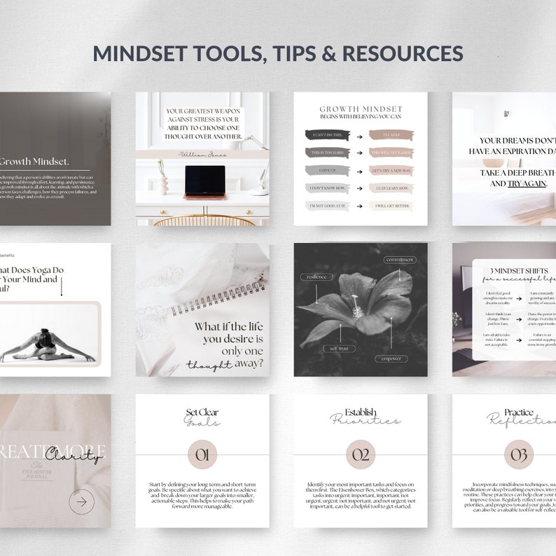Mindset Coach Instagram Post Template Canva Life Coach Editable Canva ...