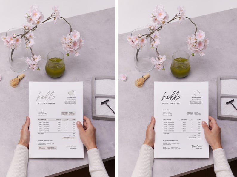 Invoice Template Canva Editable Invoice Template Billing Form Services ...