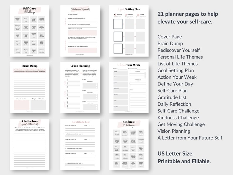 Self-care Planner Printable, Self-care Printable, Self-care Journal ...