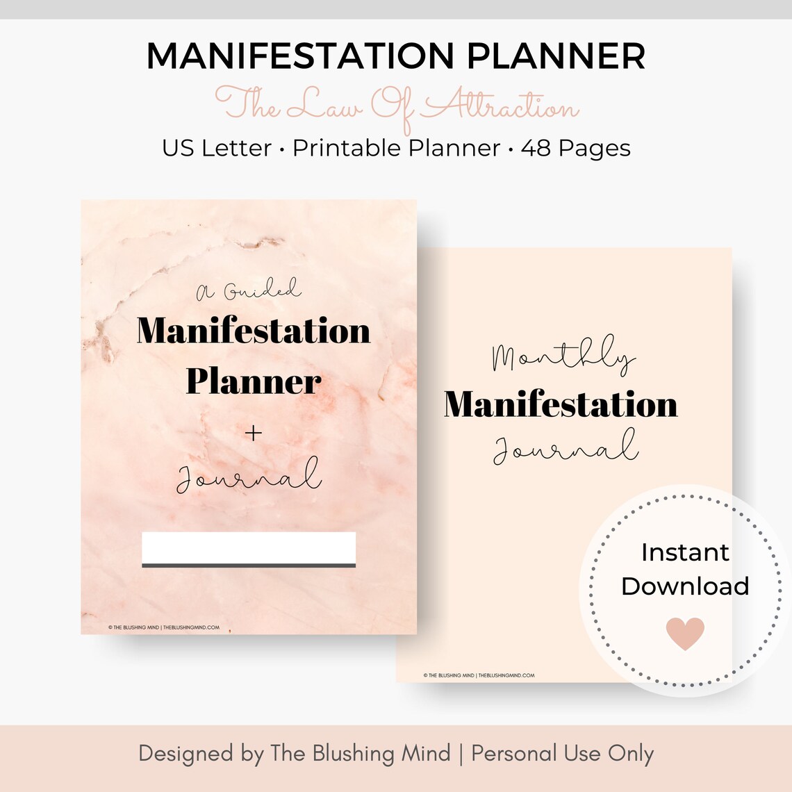 Manifestation Planner: the Law of Attraction Monthly Journal - Etsy