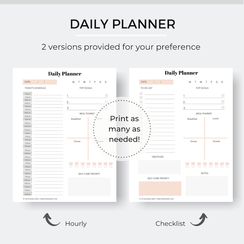 Daily & Weekly Fillable Planner: Printable PDF, Fillable PDF, Instant ...