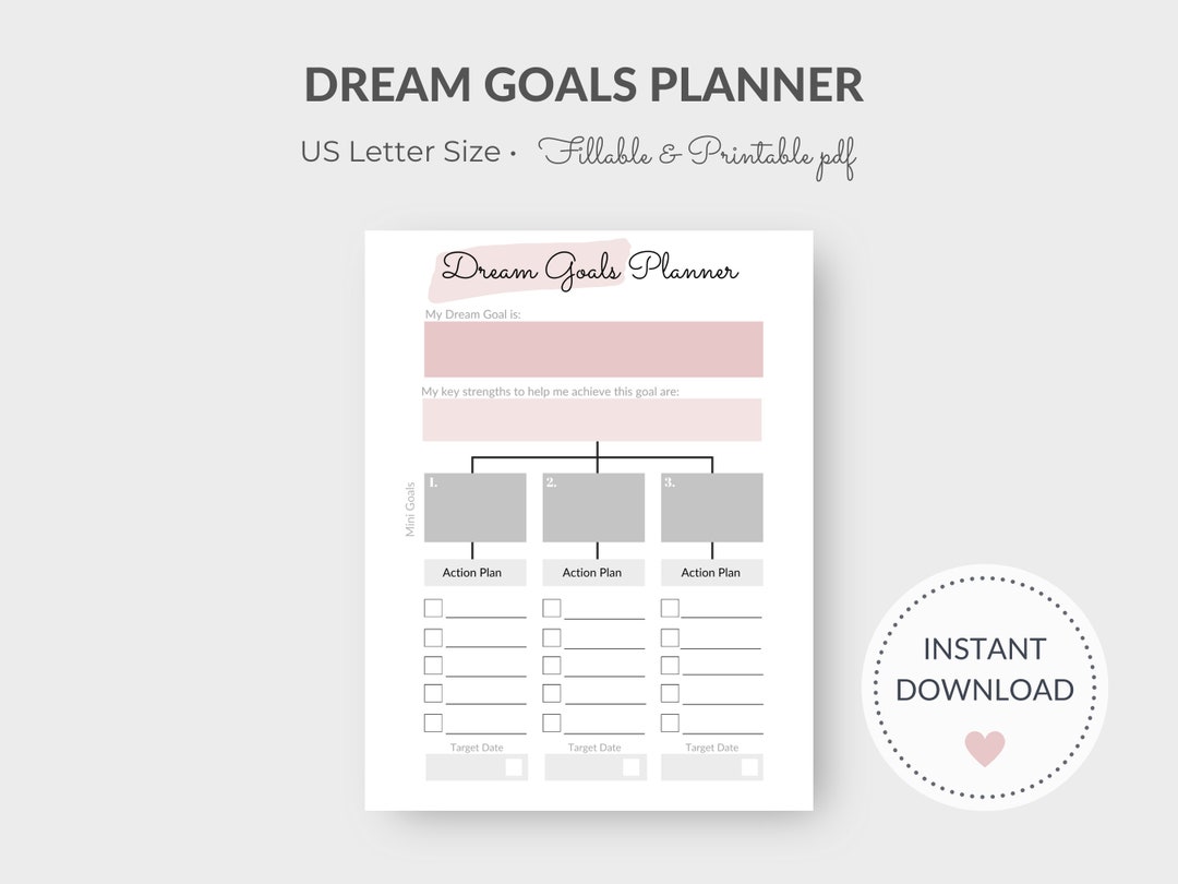 Goal Planner Printable Goal Planner Digital Goal Setting - Etsy Canada