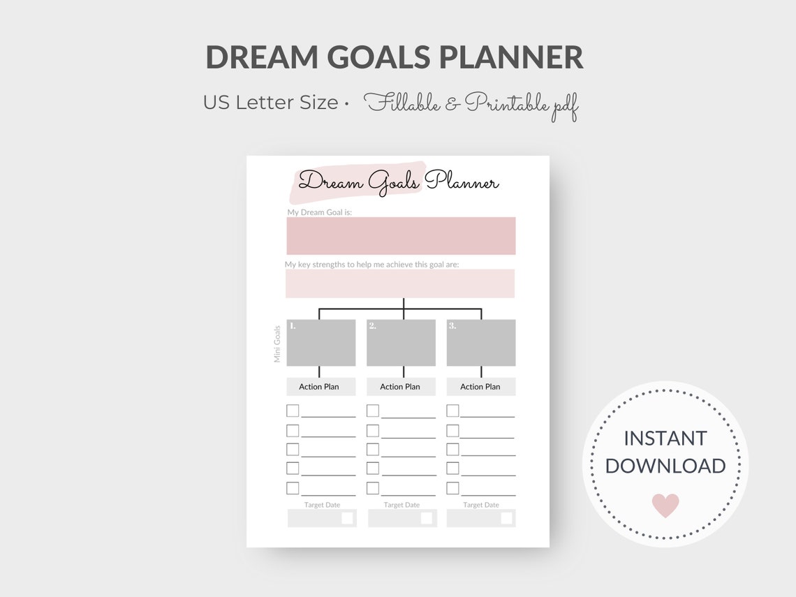 Goal Planner Printable Goal Planner Digital Goal Setting - Etsy Canada