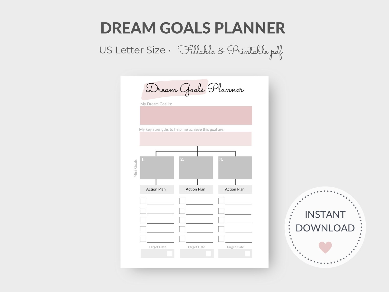 Goal Planner Printable Goal Planner Digital Goal Setting - Etsy Canada