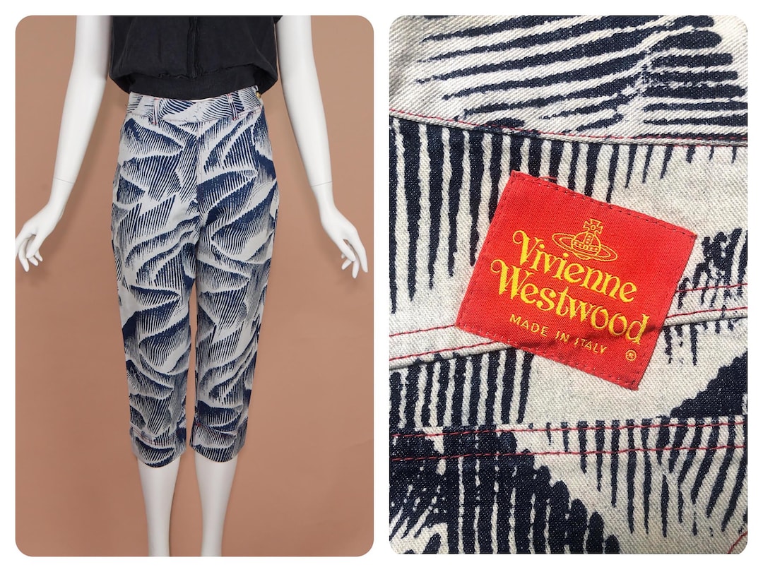 90s Vivienne Westwood Waves Denim Capris XS/S - Etsy