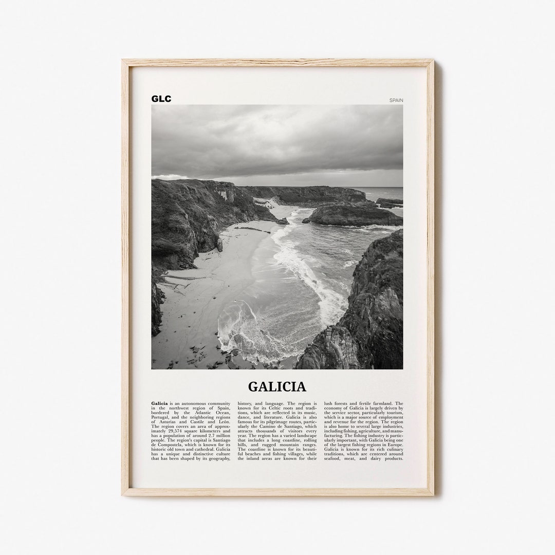 Galicia Print Black and White, Galicia Wall Art, Galicia Poster ...
