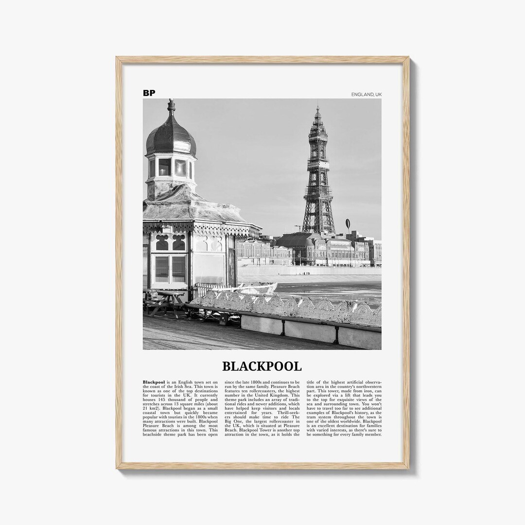 Blackpool Photography Print: Black and White Wall Art - Etsy