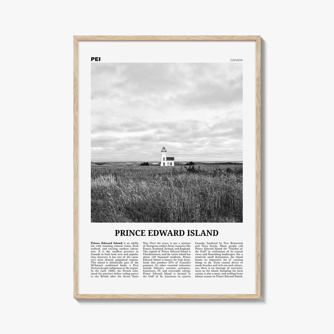 Prince Edward Island Print Black and White, Prince Edward Island Wall ...