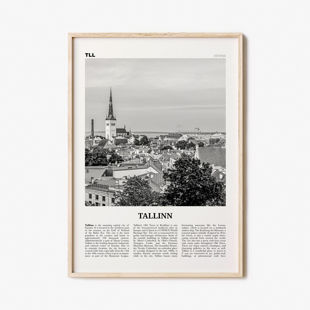 Tallinn Print Black and White, Tallinn Wall Art, Tallinn Poster ...