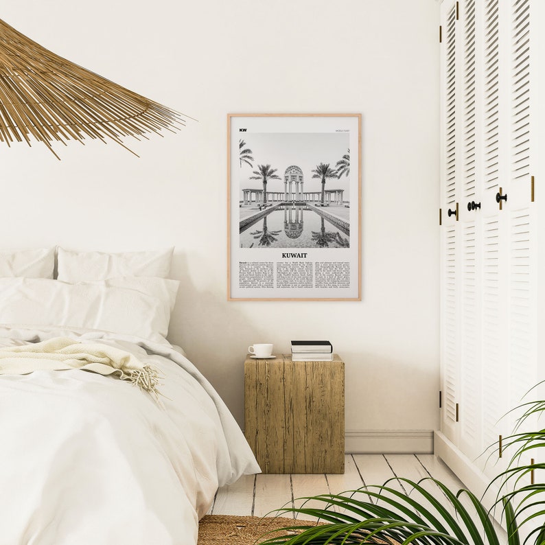 Kuwait Print Black and White Kuwait Wall Art Kuwait Poster | Etsy
