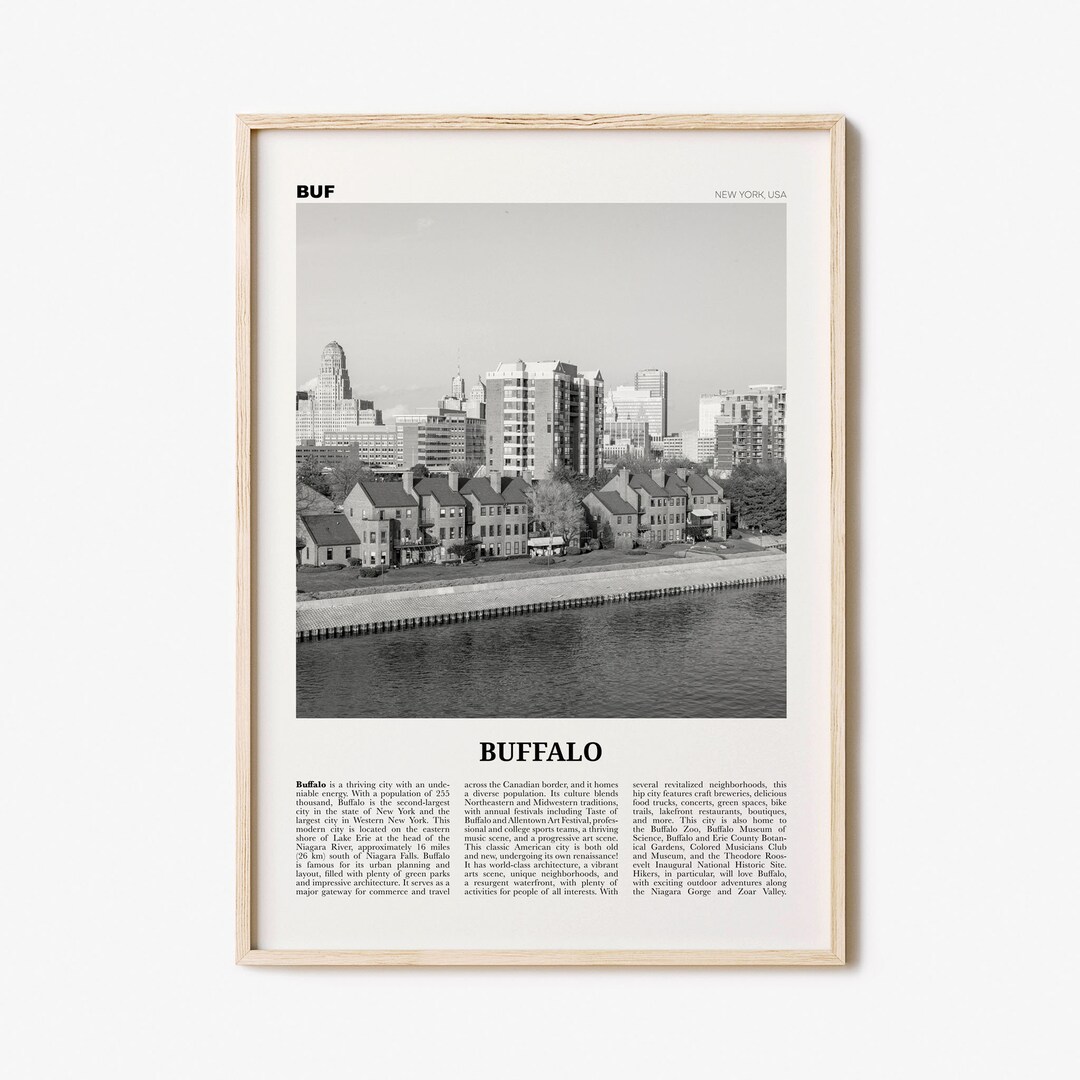 Buffalo Print Black and White No 2, Buffalo Wall Art, Buffalo Poster ...