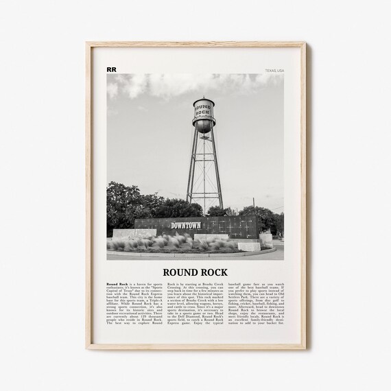 Round Rock Print Black and White Round Rock Wall Art Round - Etsy